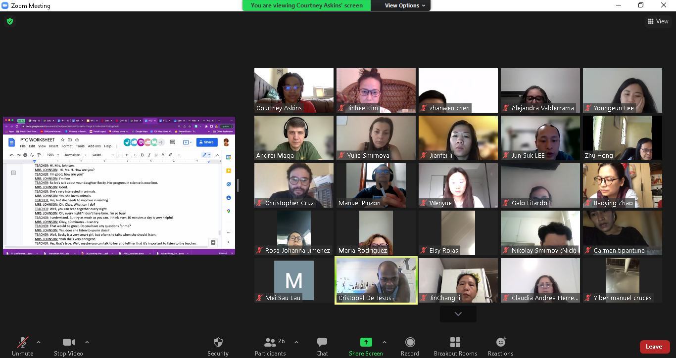 Parent Teacher Conference Workshop – US Adult Literacy